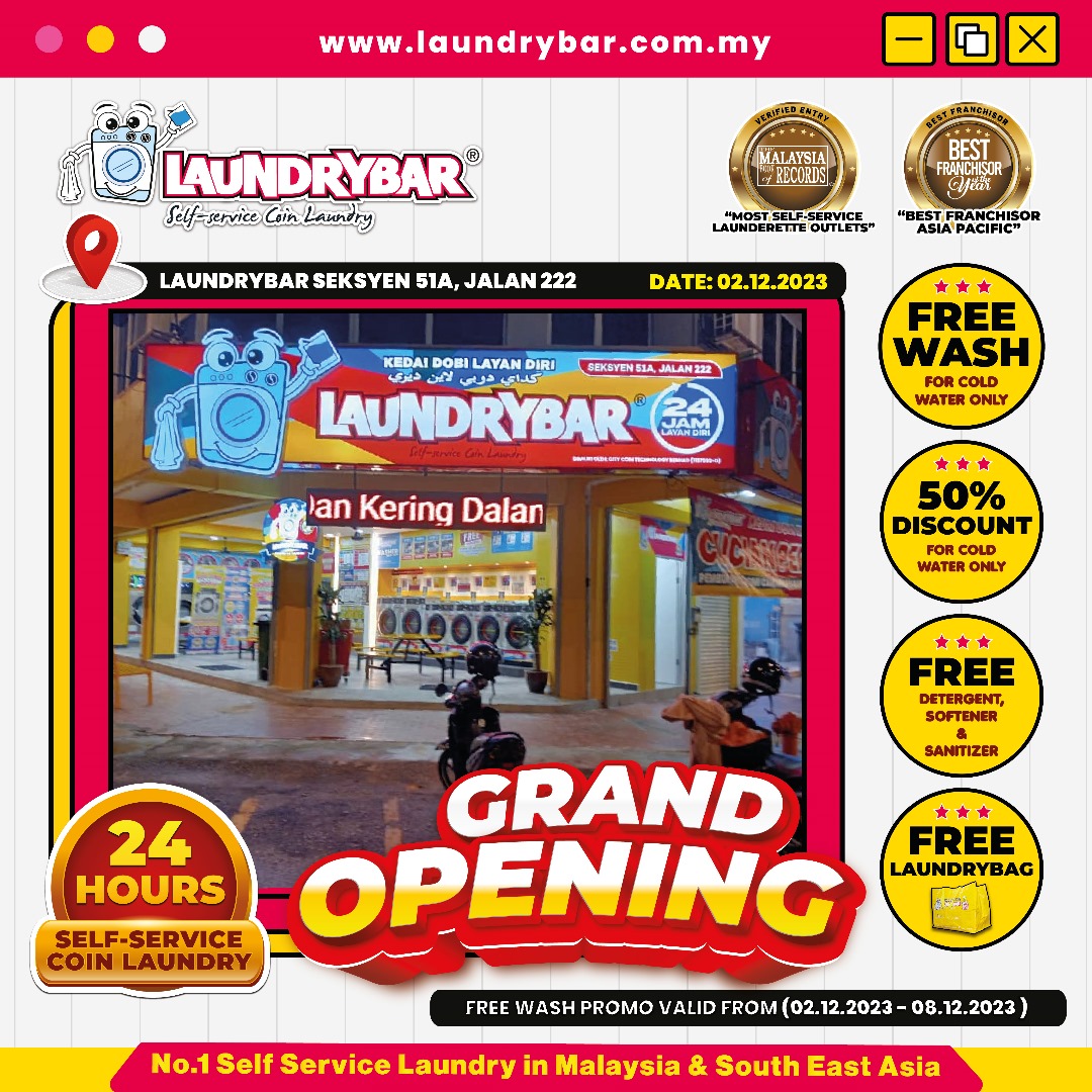 GRAND OPENING – LAUNDRYBAR MODERN MEGASTORE SEKSYEN 51A, (PJ222) - LaundryBar