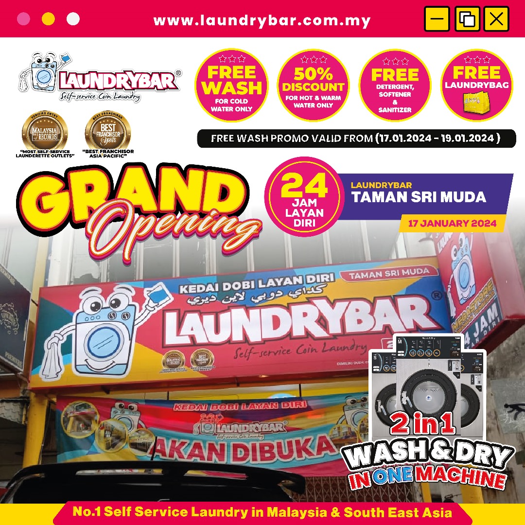 GRAND OPENING – LAUNDRYBAR MODEN TAMAN SRI MUDA, SHAH ALAM - LaundryBar