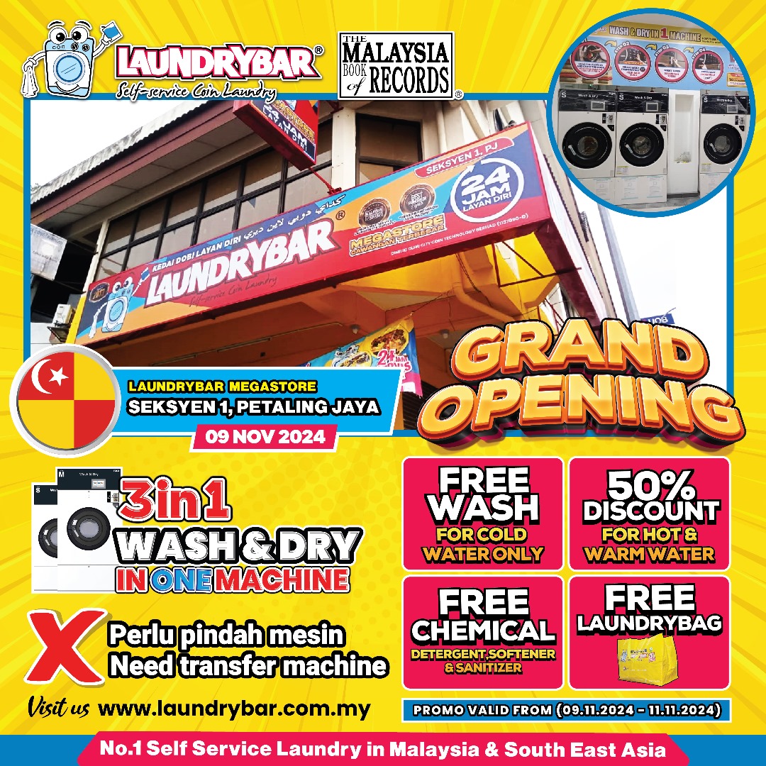 GRAND OPENING MODERN LAUNDRYBAR MEGASTORE SEKSYEN 1, PETALING JAYA - LaundryBar
