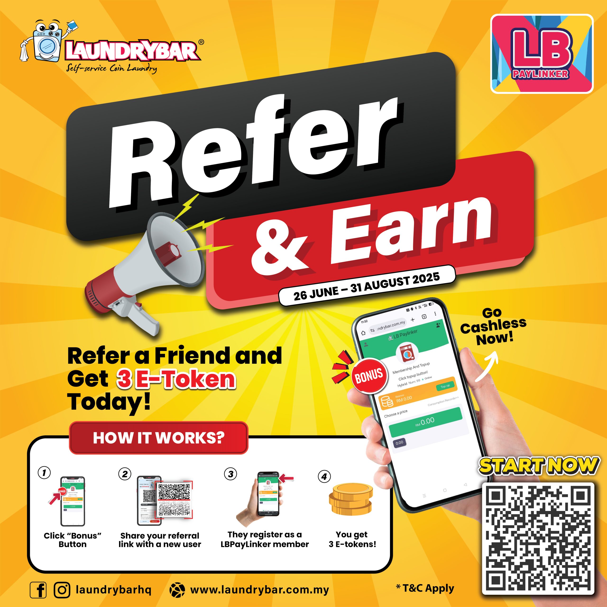 𝐑𝐞𝐟𝐞𝐫 𝐚 𝐅𝐫𝐢𝐞𝐧𝐝 & 𝐄𝐚𝐫𝐧 𝟑 𝐞-𝐓𝐨𝐤𝐞𝐧𝐬! - LaundryBar